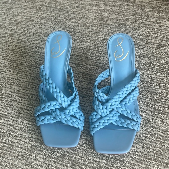 Sam Edelman | Shoes | Sam Edelman Blue Braided Heeled Sandals | Poshmark